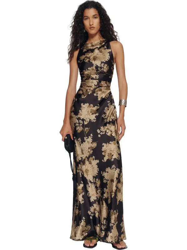 REFORMATION Anaiis Silk Maxi Dress - Multi
