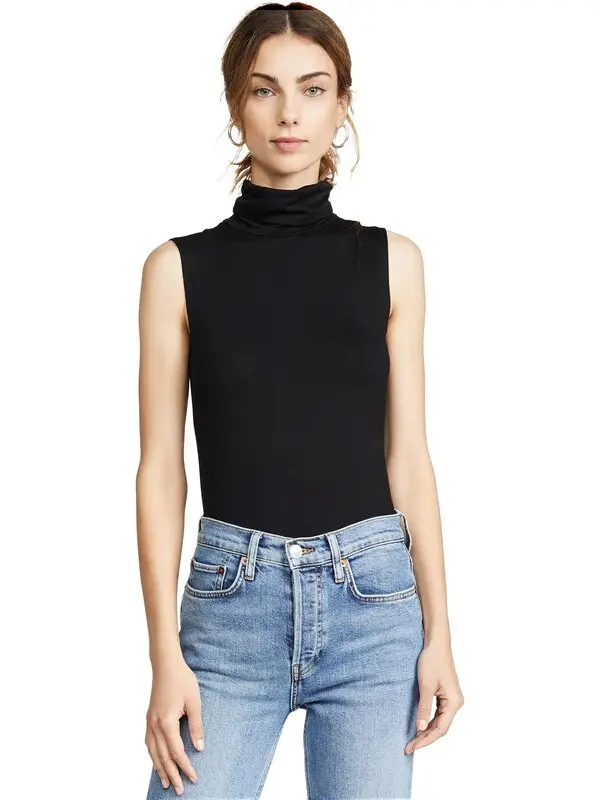 L'Agence Ceci Sleeveless Turtleneck - Black