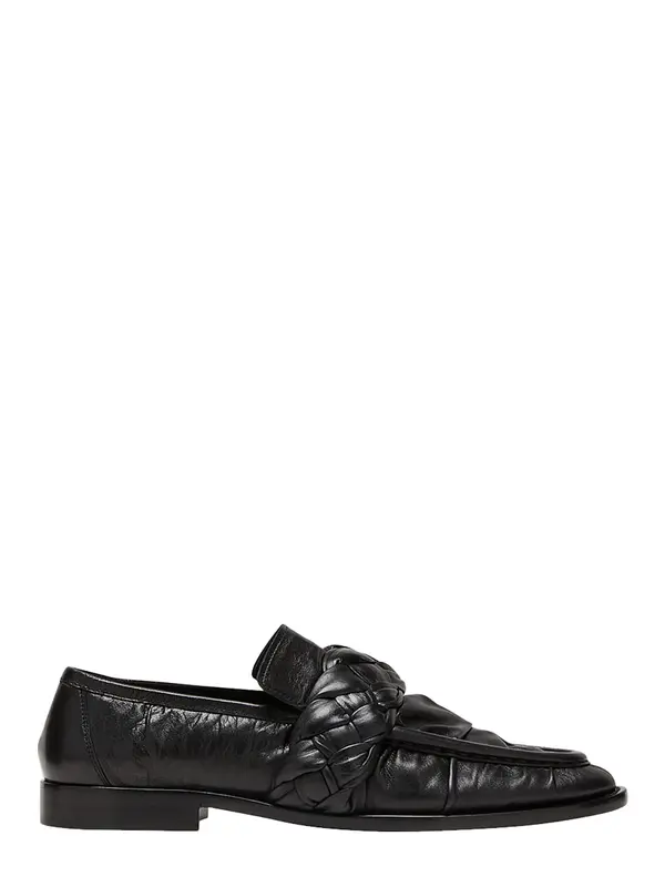 Bottega Veneta Astair Braided Leather Loafers - Black