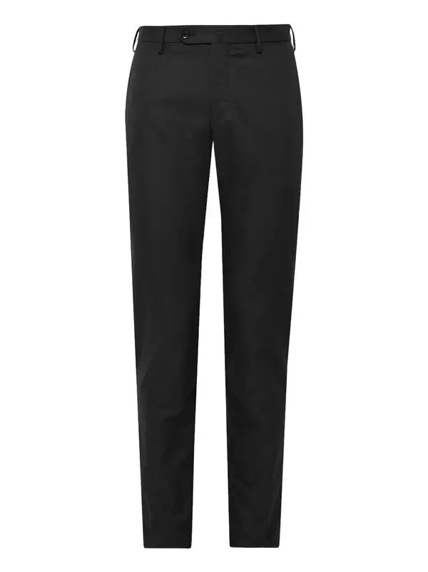 SLOWEAR Slim-fit Twill Trousers - Black