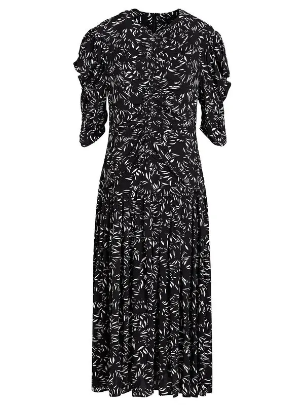 Proenza Schouler Printed Crepe Midi Dress - Black