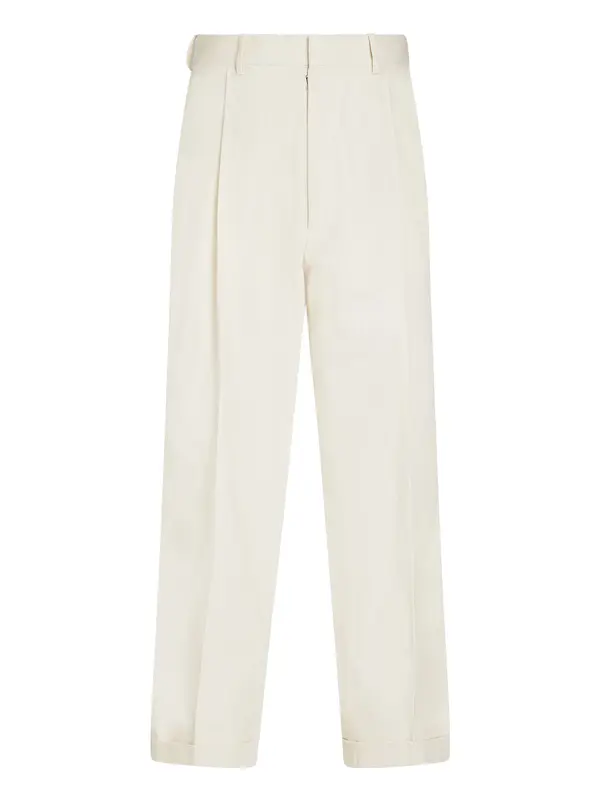 MAISON MARGIELA Herringbone Cotton-tweed Tapered Pants - Ivory
