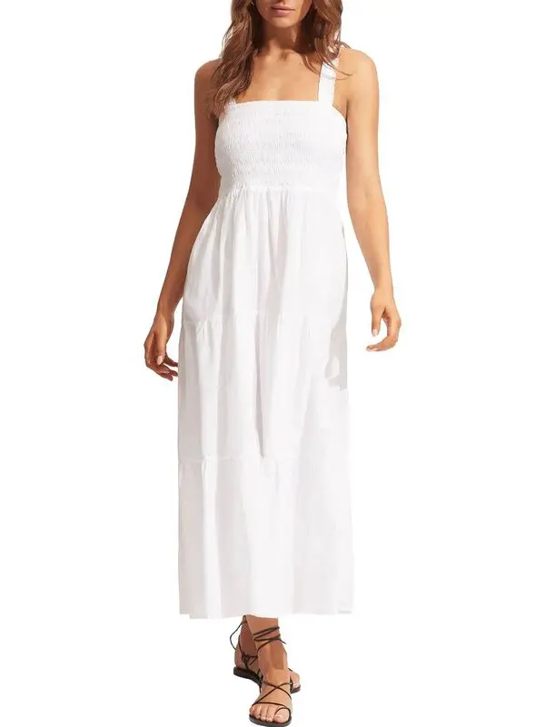 Seafolly Faithful Cover-up Midi Sundress - White