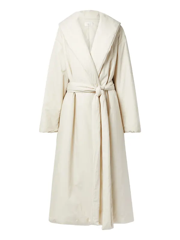 THE ROW Francine Padded Oversized Belted Coat - Off-white
