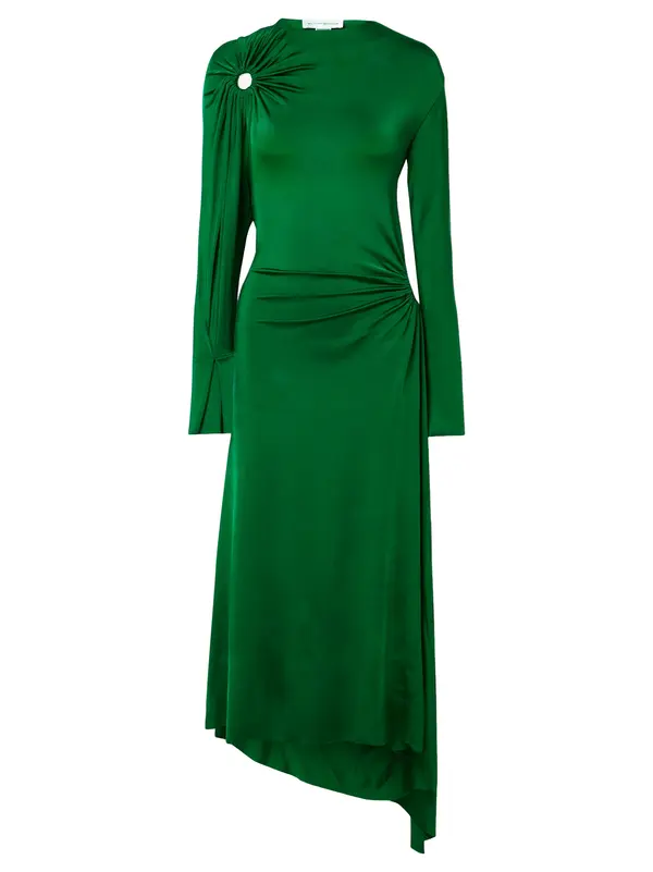 Victoria Beckham Asymmetric Cutout Dress - Green