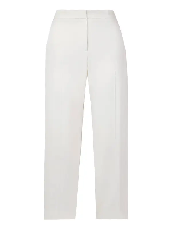 Alexander McQueen Crepe Straight-leg Pants - Ivory
