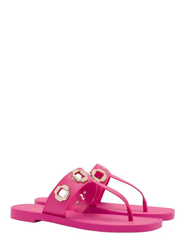 Larroude Milan Grommet Thong Sandals - Pink