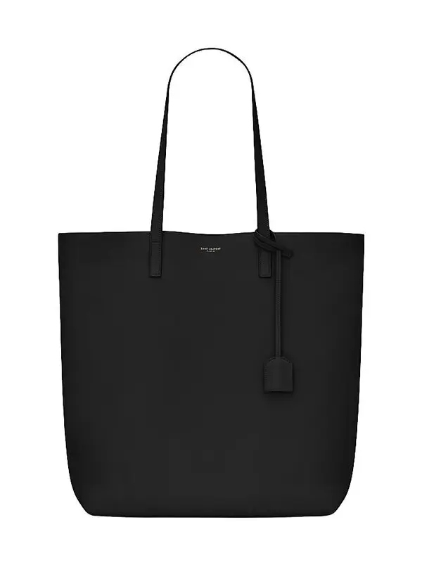 Saint Laurent Shopping Leather Tote Bag - Black Leather/gold
