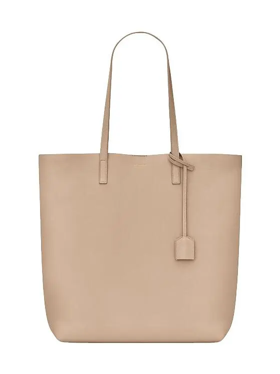 Saint Laurent Shopping Leather Tote Bag - Dark Beige Leather/gold
