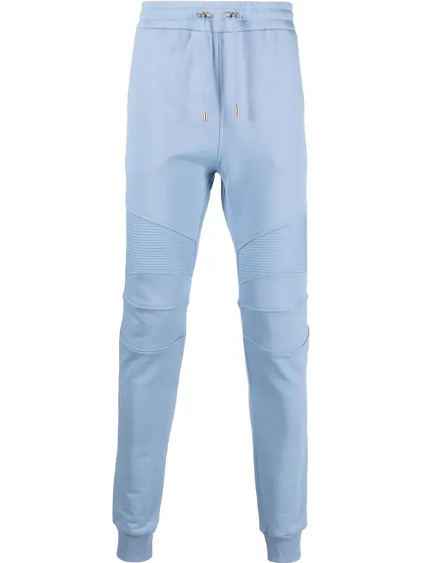Balmain Elastic-waist Cotton Sweat Pants - Blue