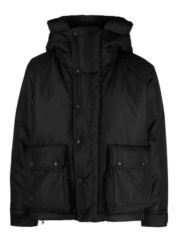 Maison Kitsuné X And Wander Logo-print Padded Jacket - Black