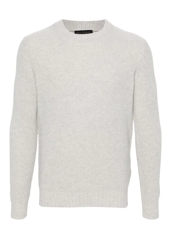 DELL'OGLIO Crew-neck Wool Blend Jumper - Grey