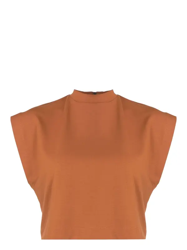 LENNY NIEMEYER Mock-neck Cropped Top - Brown