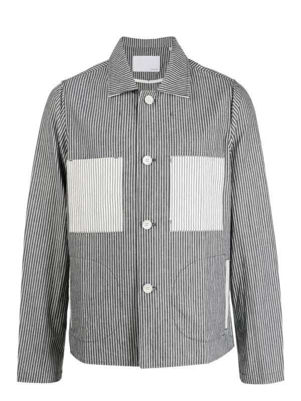 PRIVATE STOCK LABS The Musashi Striped Shirt Jacket - Blue