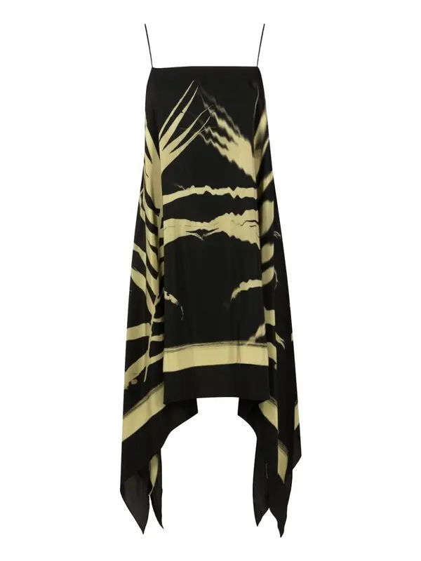 LENNY NIEMEYER Abstract-print Handkerchief-hem Top - Black