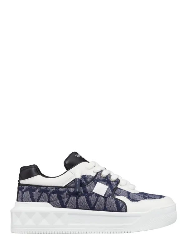 Valentino Garavani One Stud Xl Toile Iconographe Sneakers - Blue