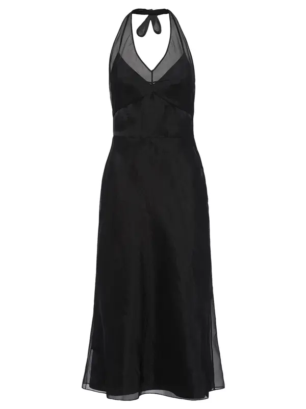 Prada Re-edition 1995 Organza Halterneck Dress - Black
