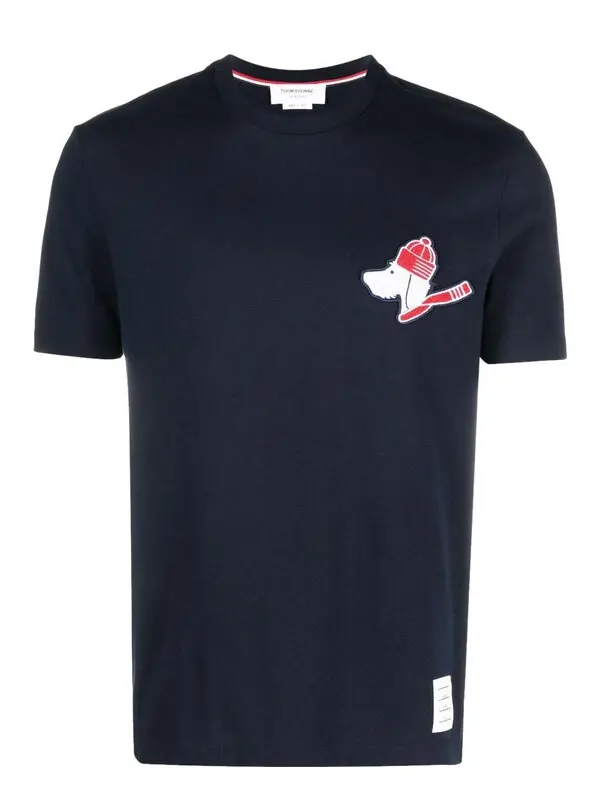 Thom Browne Hector-patch Short-sleeve T-shirt - Blue