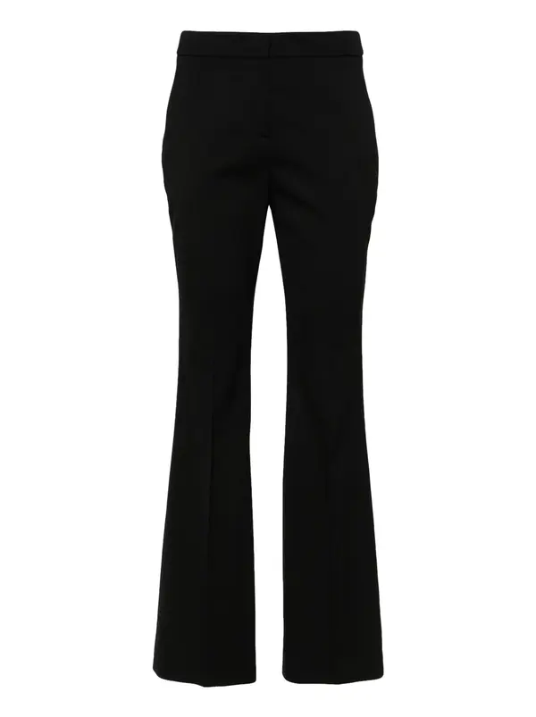 LARDINI Pressed-crease Flared Trousers - Black
