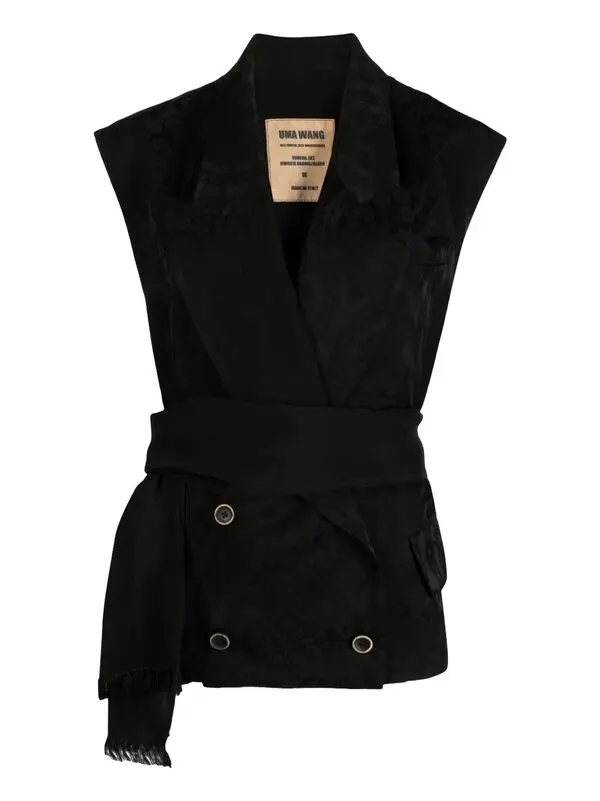 UMA WANG Jacquard Double-breasted Vest - Black