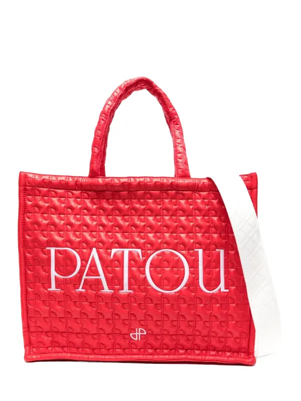 PATOU Large Quilted Tote Bag - Red
