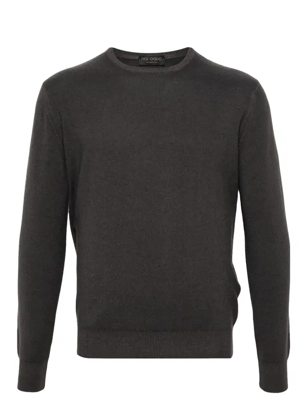 DELL'OGLIO Crew-neck Merino-wool Jumper - Grey