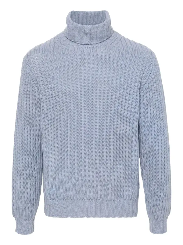 DELL'OGLIO Roll-neck Cashmere Jumper - Blue