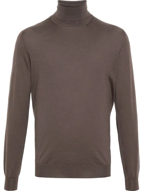 DELL'OGLIO Roll-neck Knit Jumper - Grey