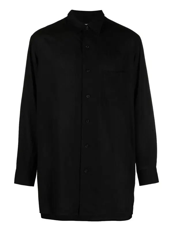 Yohji Yamamoto Drop-shoulder Classic-collar Shirt - Black