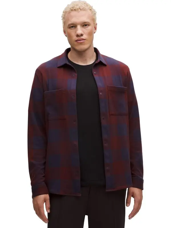 Lululemon Soft Knit Overshirt - Check Plaid Rockwood Atmospheric Purple