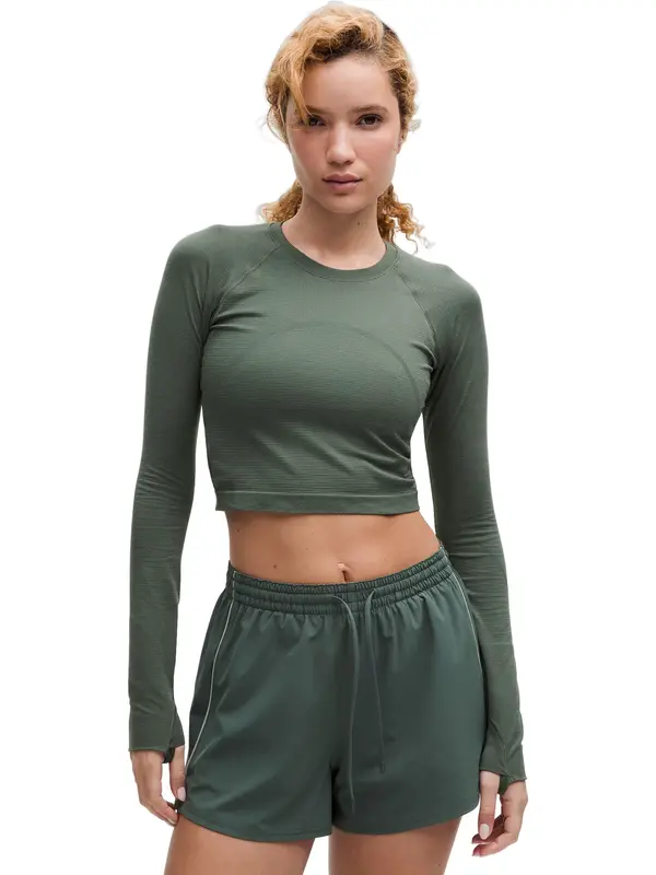 Lululemon Swiftly Tech Cropped Long-sleeve Shirt 2.0 - Dark Forest/dark Forest