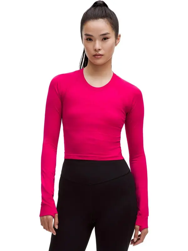 Lululemon Swiftly Tech Cropped Long-sleeve Shirt 2.0 - Passionate/passionate