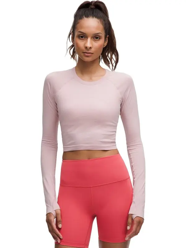 Lululemon Swiftly Tech Cropped Long-sleeve Shirt 2.0 - Pink Haze
