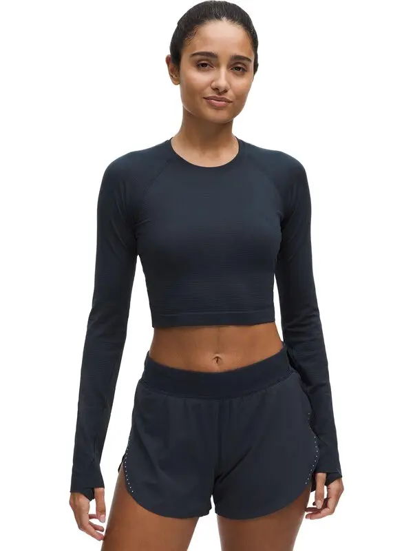Lululemon Swiftly Tech Cropped Long-sleeve Shirt 2.0 - True Navy/true Navy
