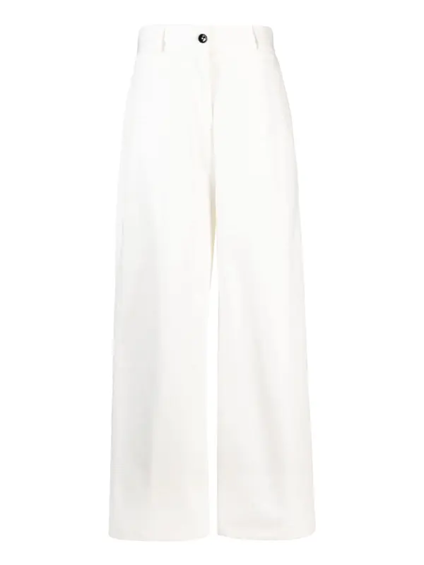 JIL SANDER High-waist Wide-leg Trousers - White