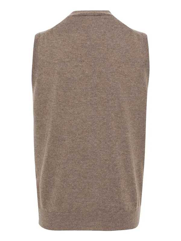 DELL'OGLIO V-neck Knitted Vest - Neutrals