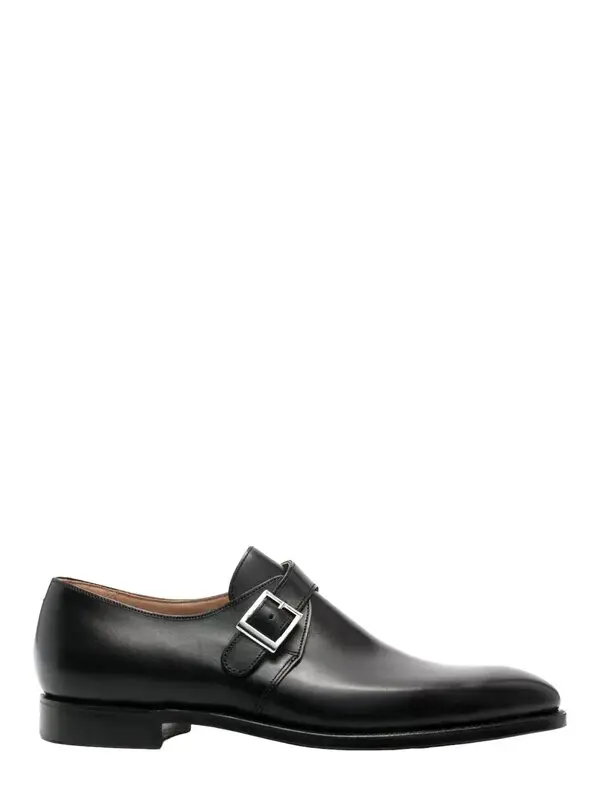 Crockett & Jones Monkton Leather Monk Shoes - Black