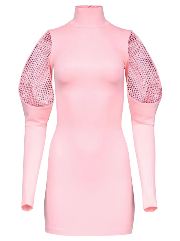 AREA Crystal-embellished Minidress - Pink