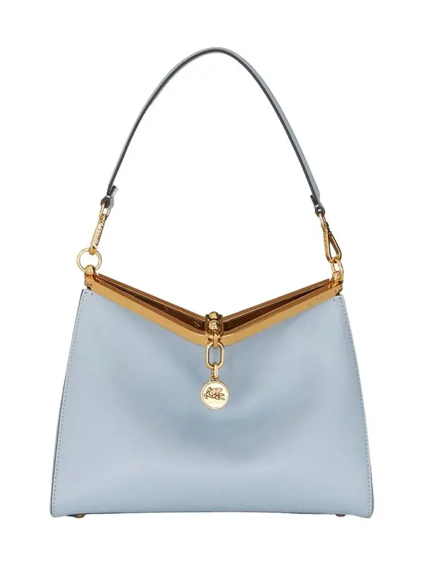 Etro Vela Leather Shoulder Bag - Blue