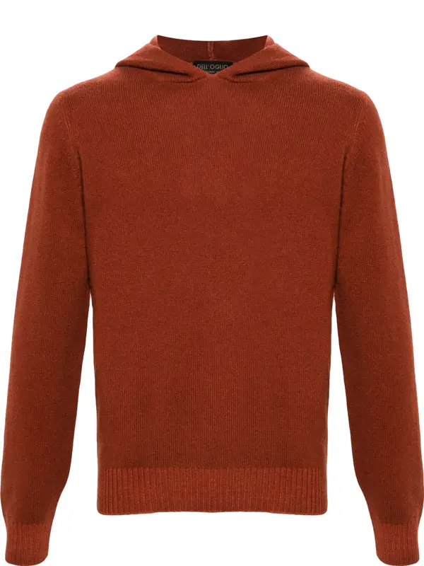 DELL'OGLIO Knitted Hoodie - Orange