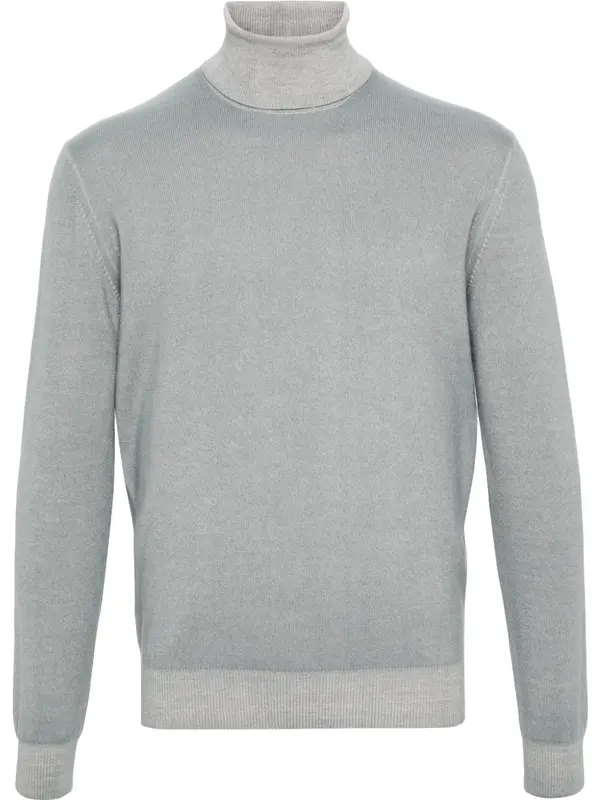 DELL'OGLIO Roll-neck Knitted Jumper - Grey