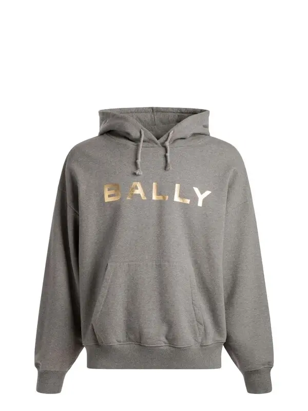 Bally Logo-print Organic Cotton-blend Hoodie - Grey