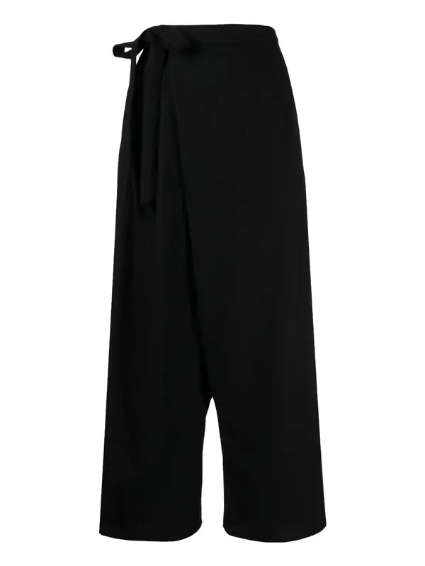 FORME D'EXPRESSION Wraparound Drop-crotch Trousers - Black