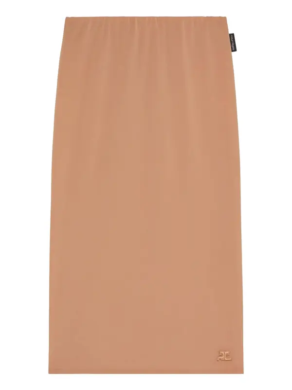 COURREGES Semi-sheer Midi Skirt - Neutrals