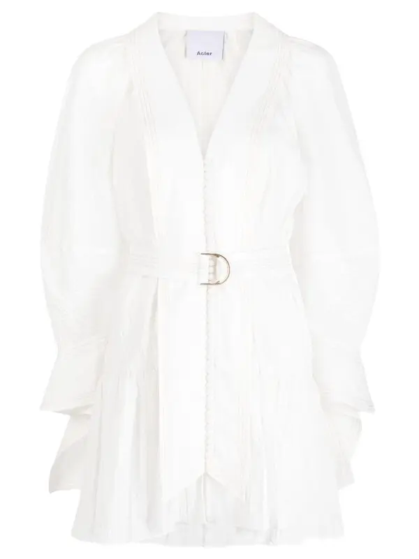 Acler Greenwell Belted Minidress - White