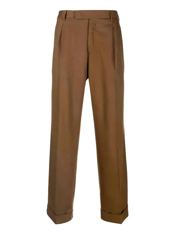 PT TORINO Feather-detail Tailored Trousers - Brown