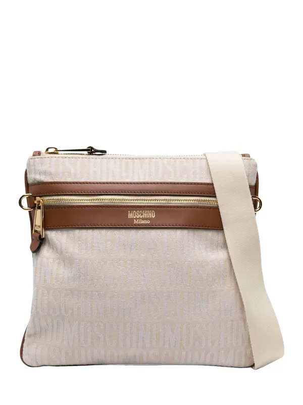 Moschino Monogram Jacquard Crossbody Bag - Neutrals