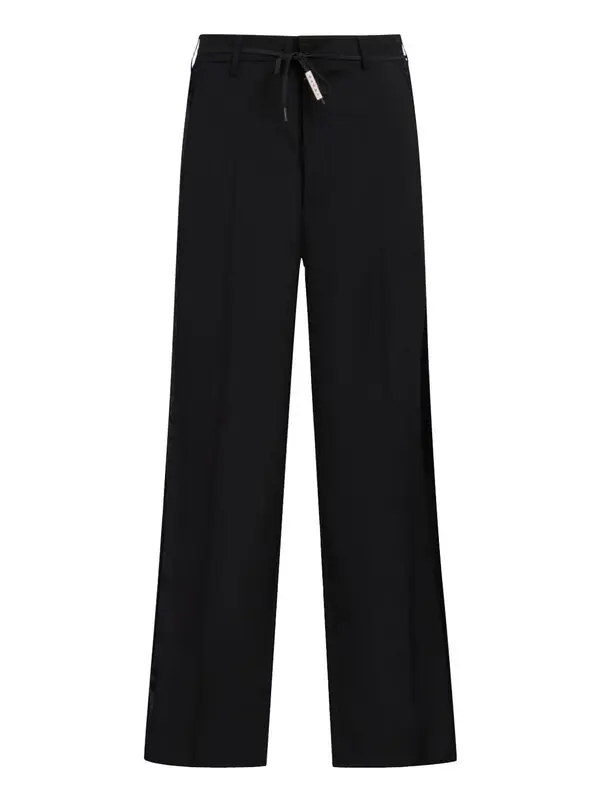 Marni Satin-stripe Trim Trousers - Black