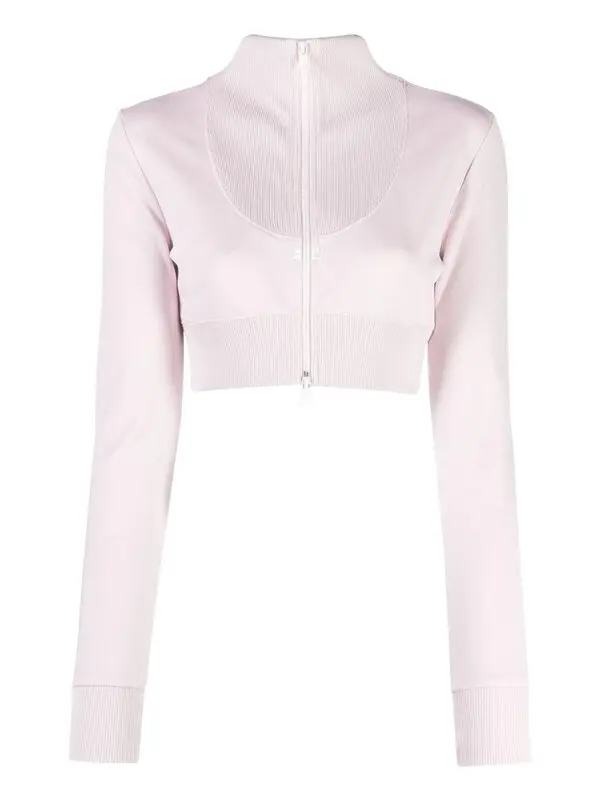 COURREGES Logo-appliqué Cropped Jacket - Pink