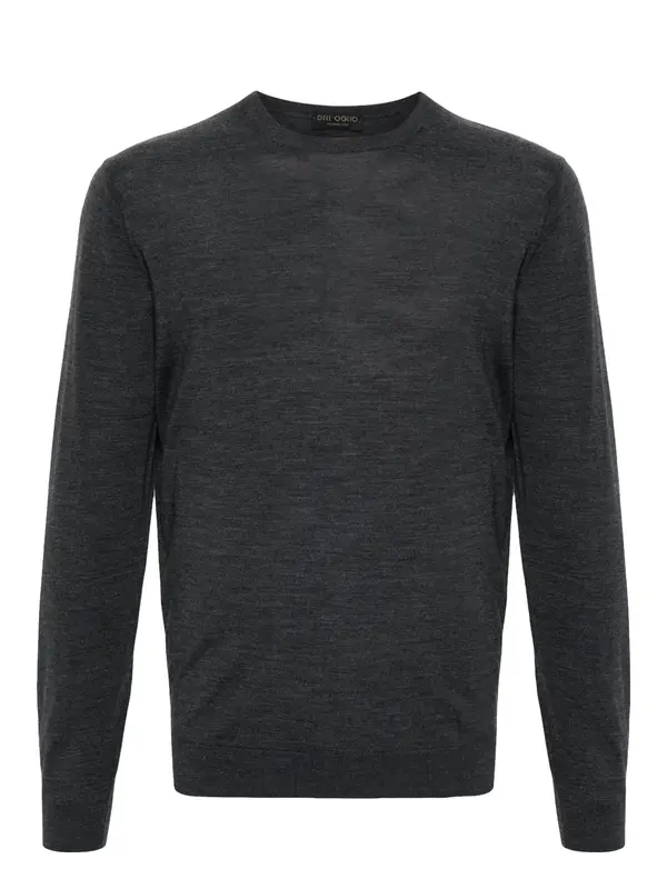DELL'OGLIO Crew-neck Merino-wool Jumper - Grey